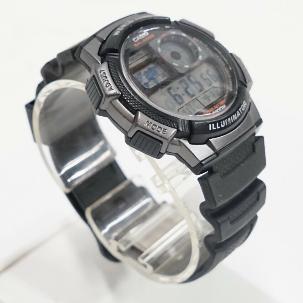 Casio World Time Illuminator Ae-1000w Black Digital M… - Gem